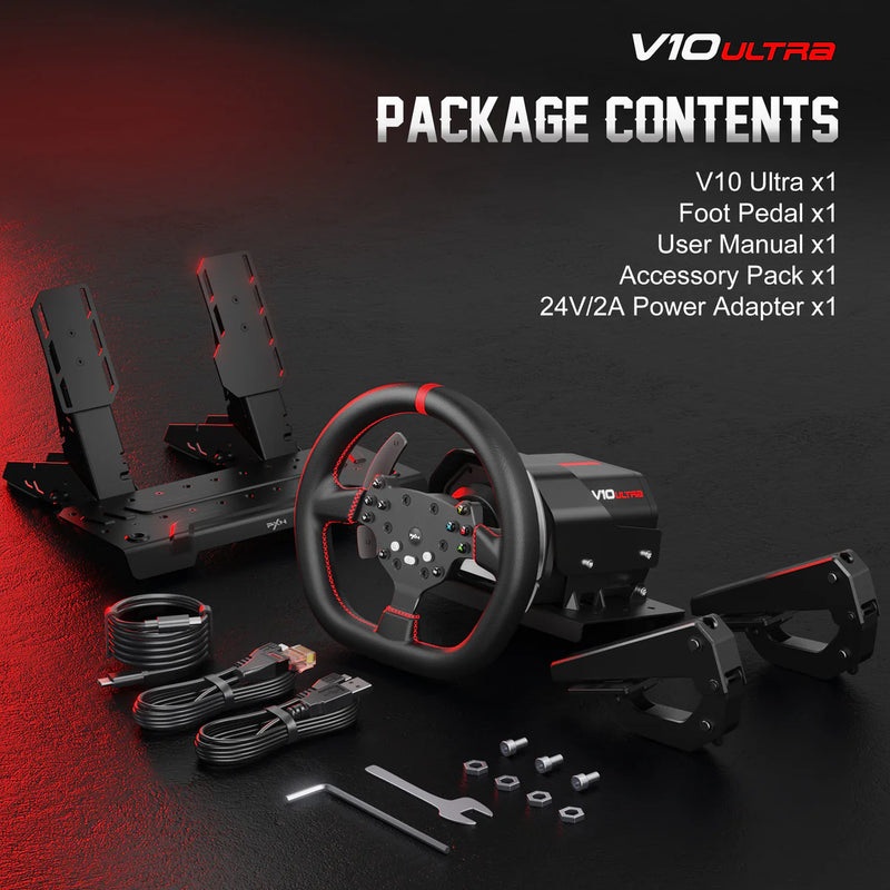 PXN V10 Ultra DD Racing Wheel Bundle | 3.2Nm and Hall Effect Pedals ...